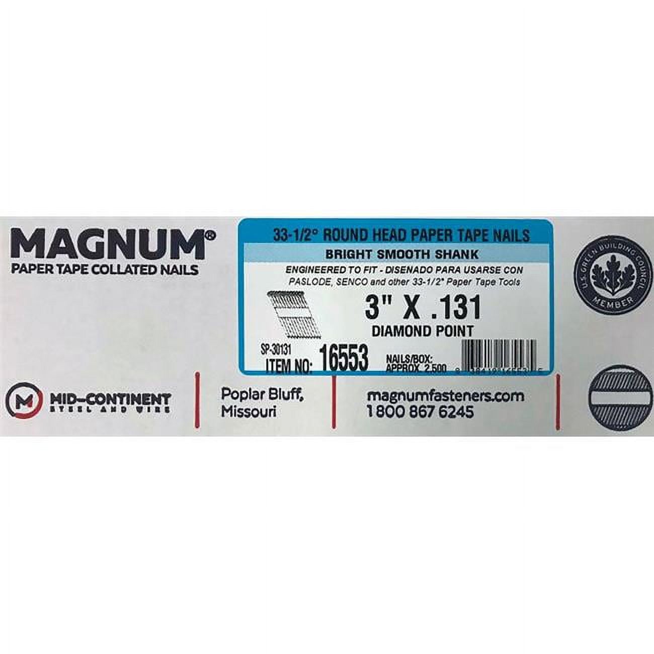 Industrial Construction Work Magnum Fasteners 33-0.5 deg Smooth Shank ...