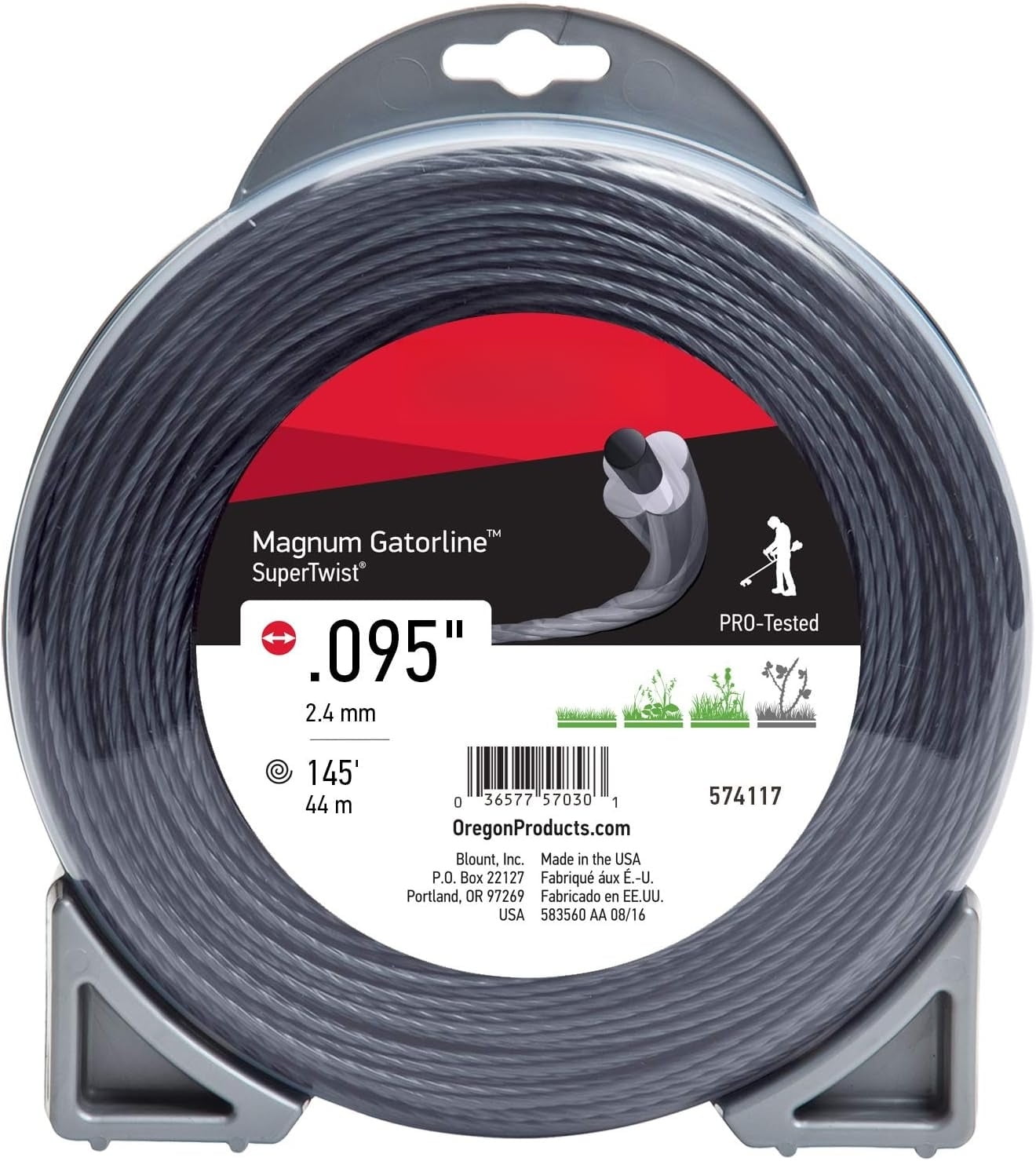 Magnum Gatorline 095 Trimmer Line Heavy Duty, Professional Twisted Weed ...
