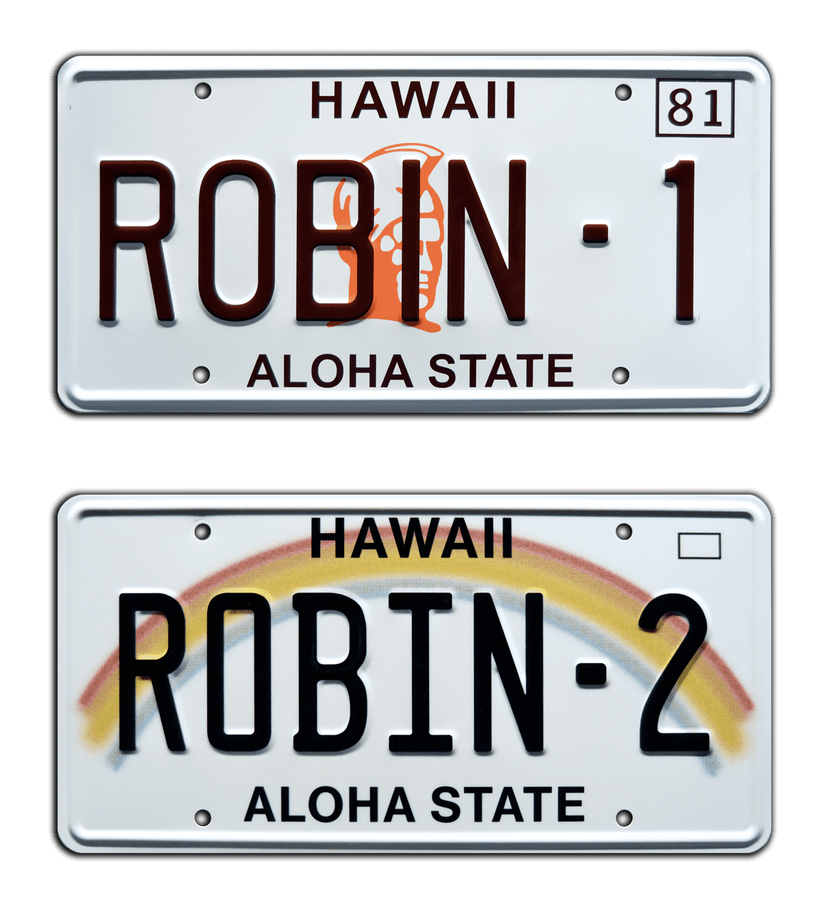 Magnum PI | ROBIN-1 + ROBIN-2 | Metal Stamped Replica Prop License ...