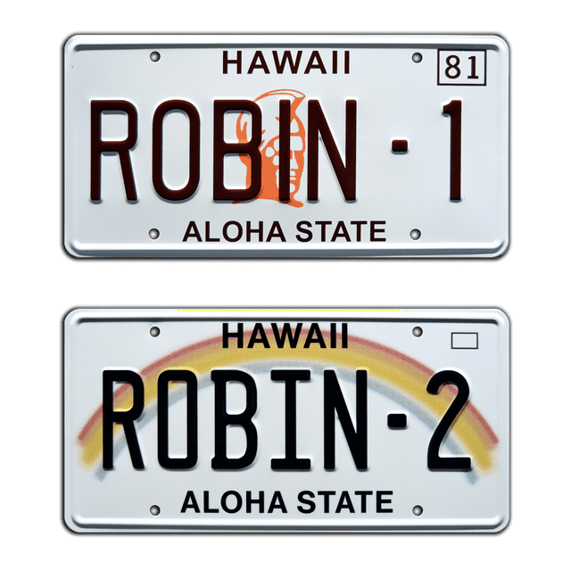 Magnum PI | ROBIN-1 + ROBIN-2 | Metal Stamped Replica Prop License ...