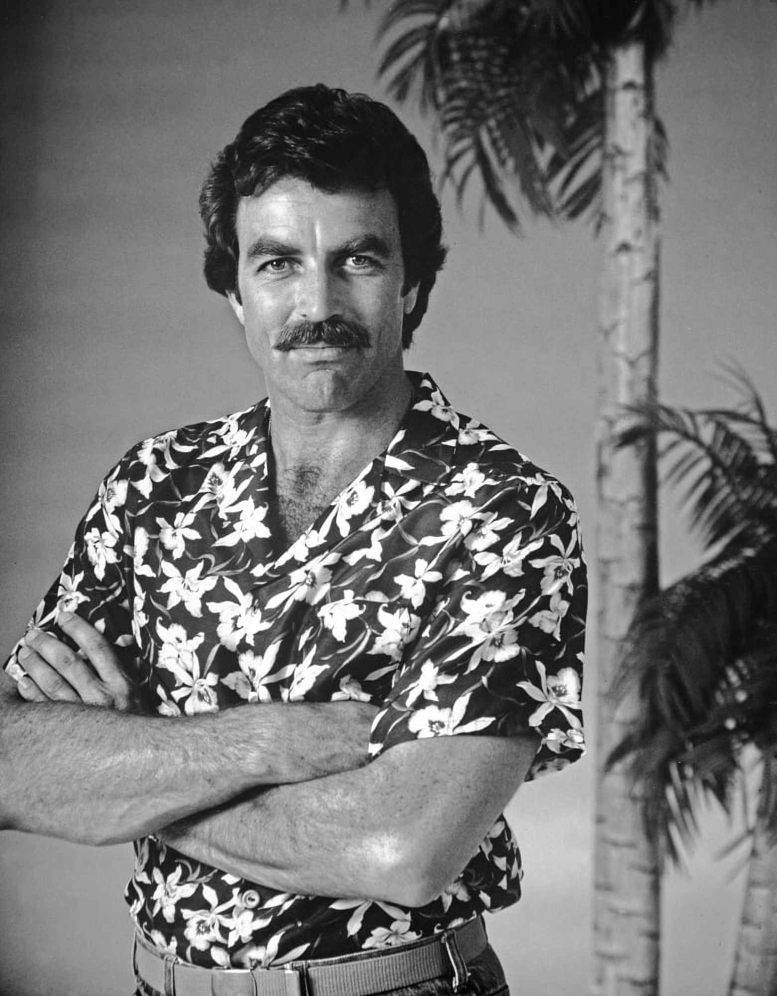 Magnum Pi standing in Floral Polo with Arm's Cross Photo Print (24 x 30 ...