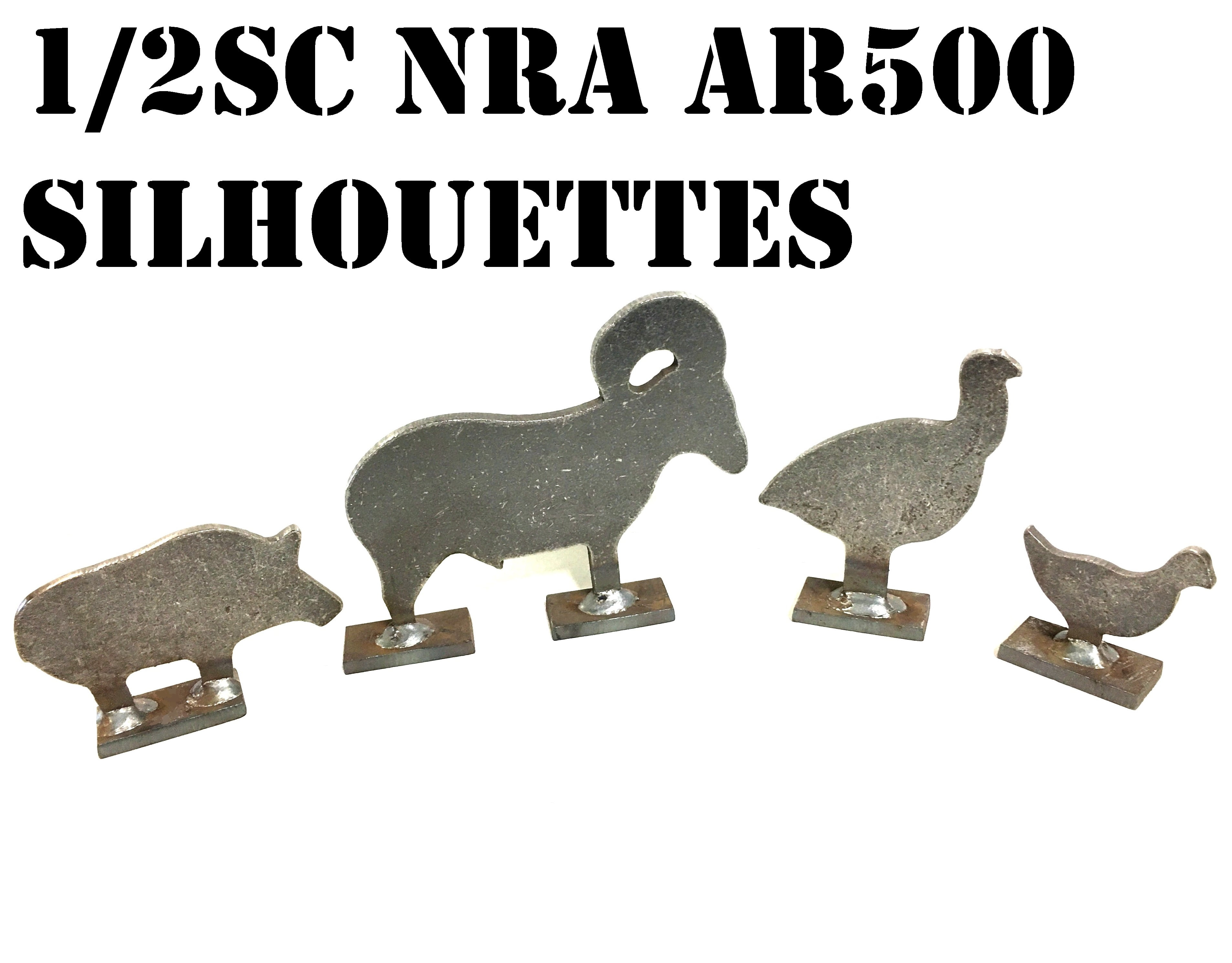 Magnum Target 1/2sc IHMSA/NRA Metallic Silhouette Targets - 4pc AR500 ...