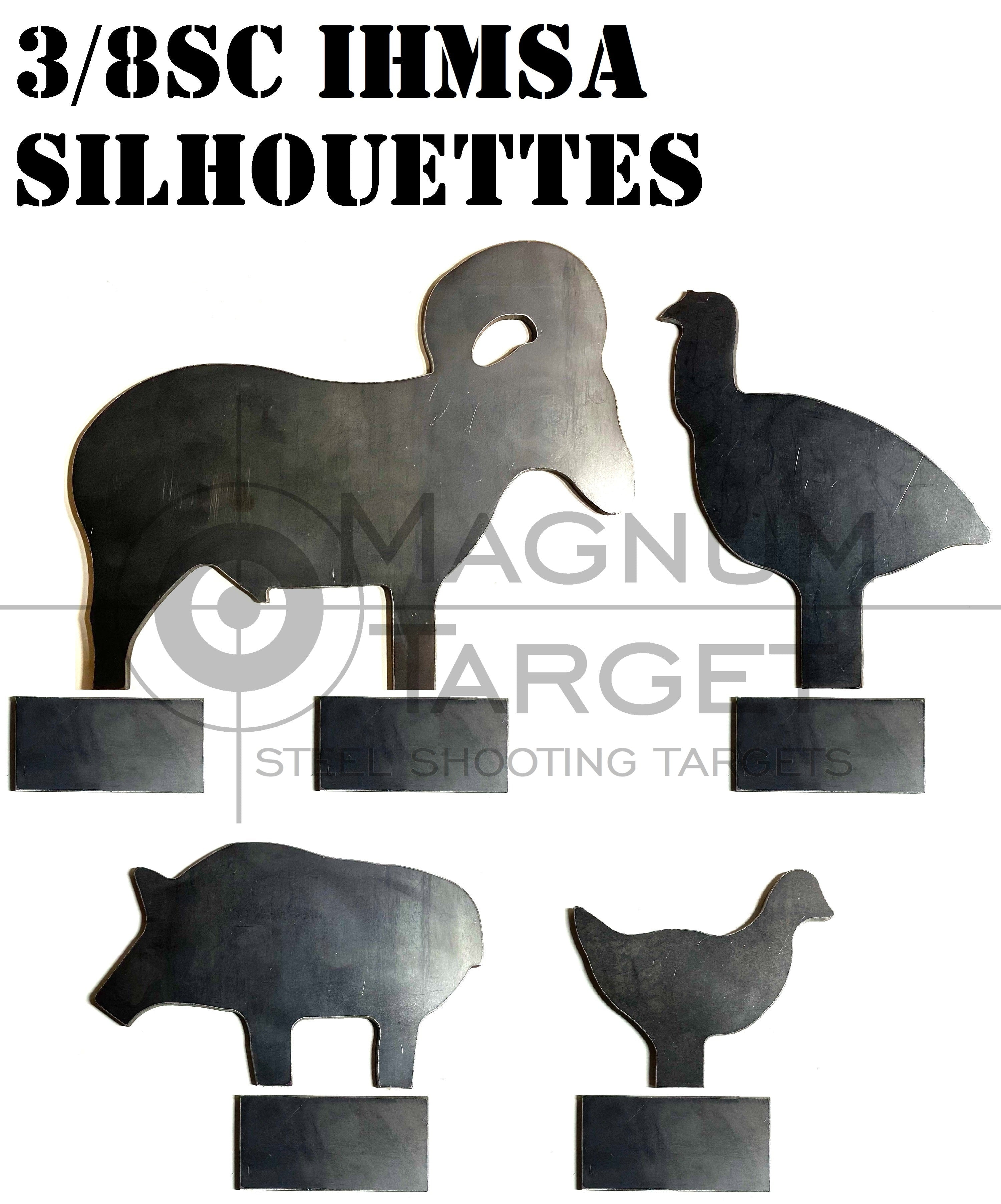 Magnum Target 3/8sc IHMSA Metallic Silhouette Targets - 4pc Small Bore ...
