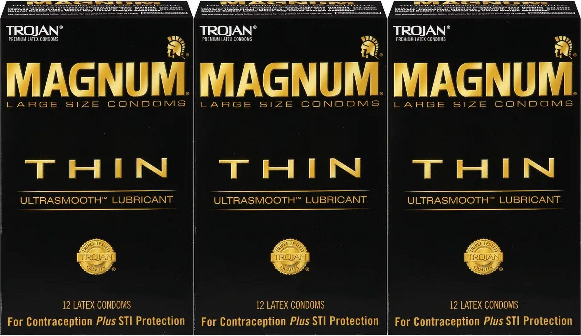 Magnum Thin Large Ultrasmooth Lubricated Latex Condoms (36 Condoms ...