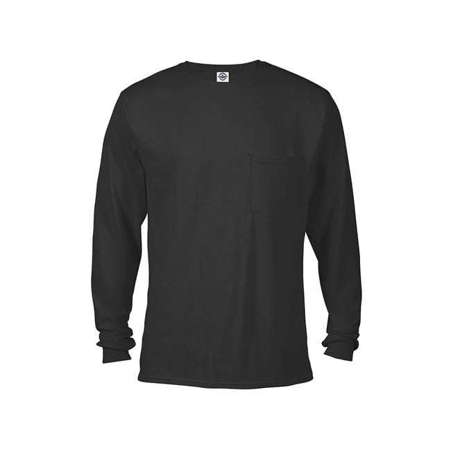 Magnum Weight Adult 6.0 oz Long Sleeve Pocket T-Shirt, Black - Extra ...