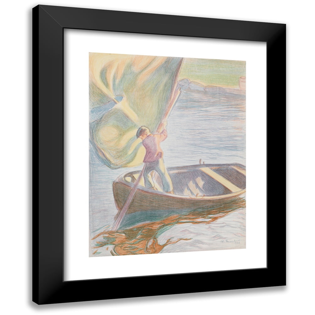 Magnus Enckell 15x18 Black Modern Framed Museum Art Print Titled - Boy ...