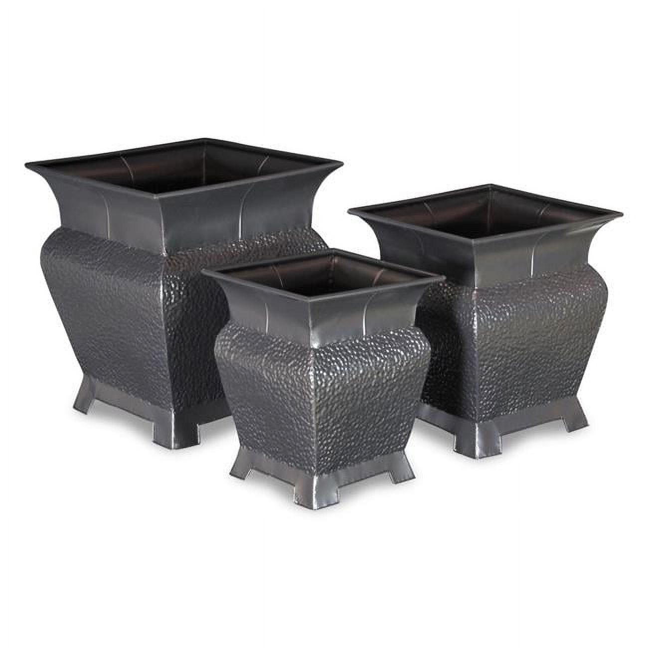 Magnus Square Metal Planter, Black - Set of 3 - Walmart.com