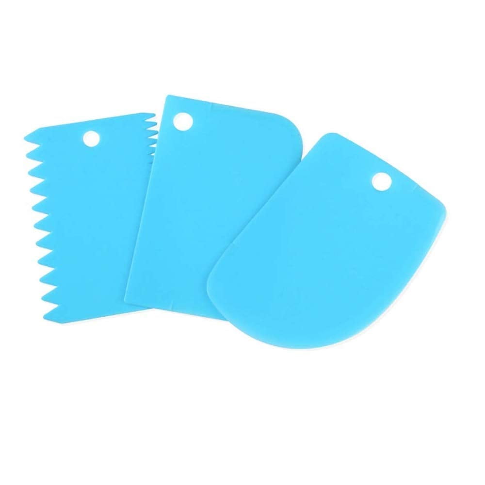 Magnusdeal 3Pcs Dough Cutter Scrappers FoodSafe Dough Scraper Flexible Practical Bench Cake ...