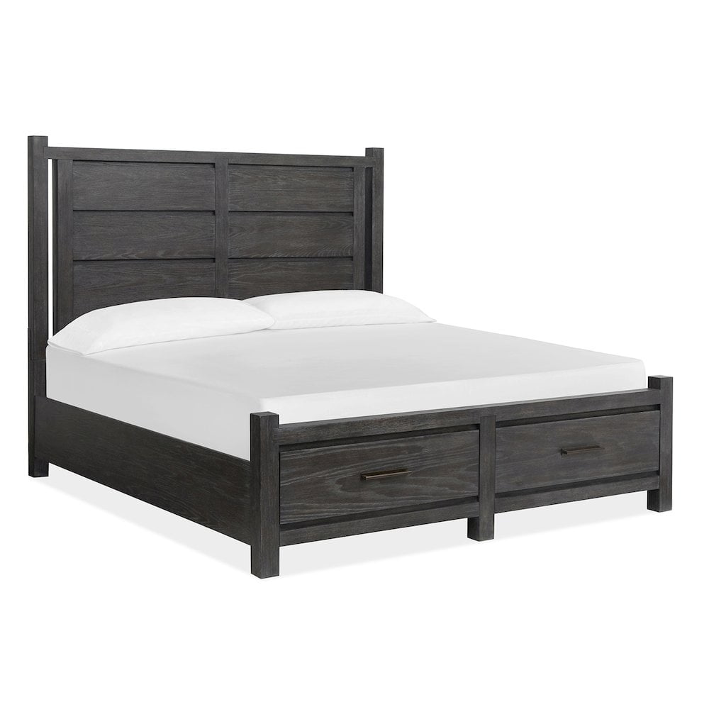Magnussen Home Plum Creek Ravenwood Black King Panel Storage Bed ...