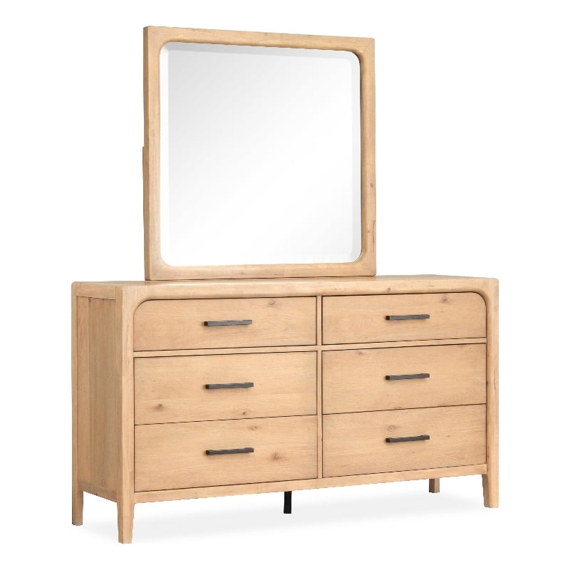 Magnussen Somerset 6-Drawer Wood Dresser with Landscape Mirror in ...