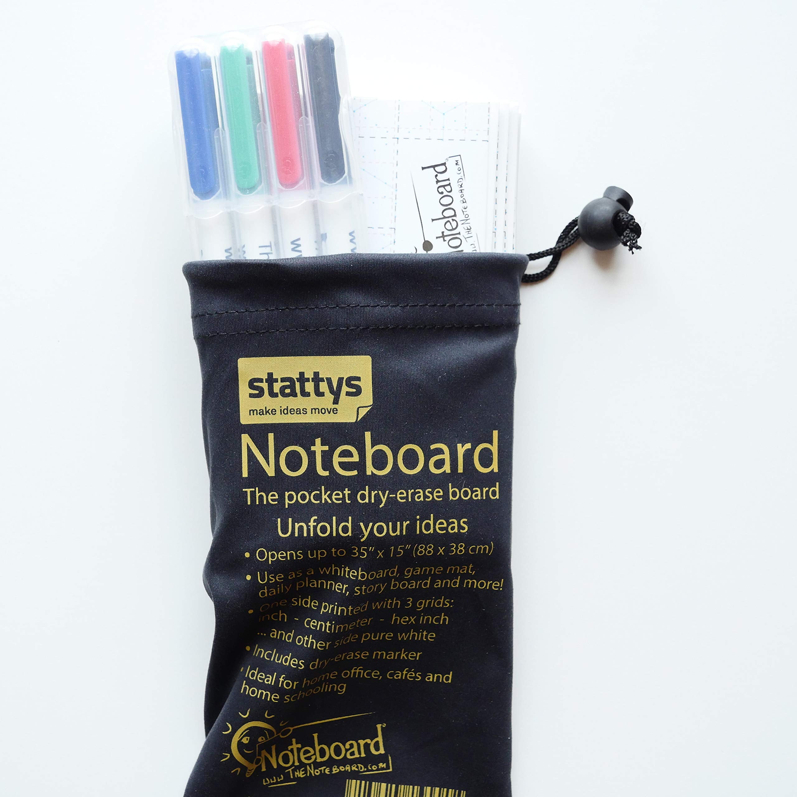Stattys Noteboard Foldable Pocket-Size Dry-Erase Whiteboard (NOBO101 ...