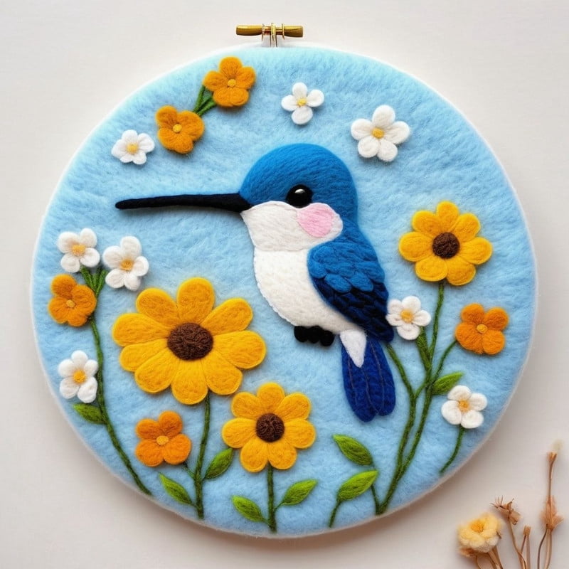 Magpie Needle Felting Set, Beginner Felt Painting Set, With Wool Felt ...