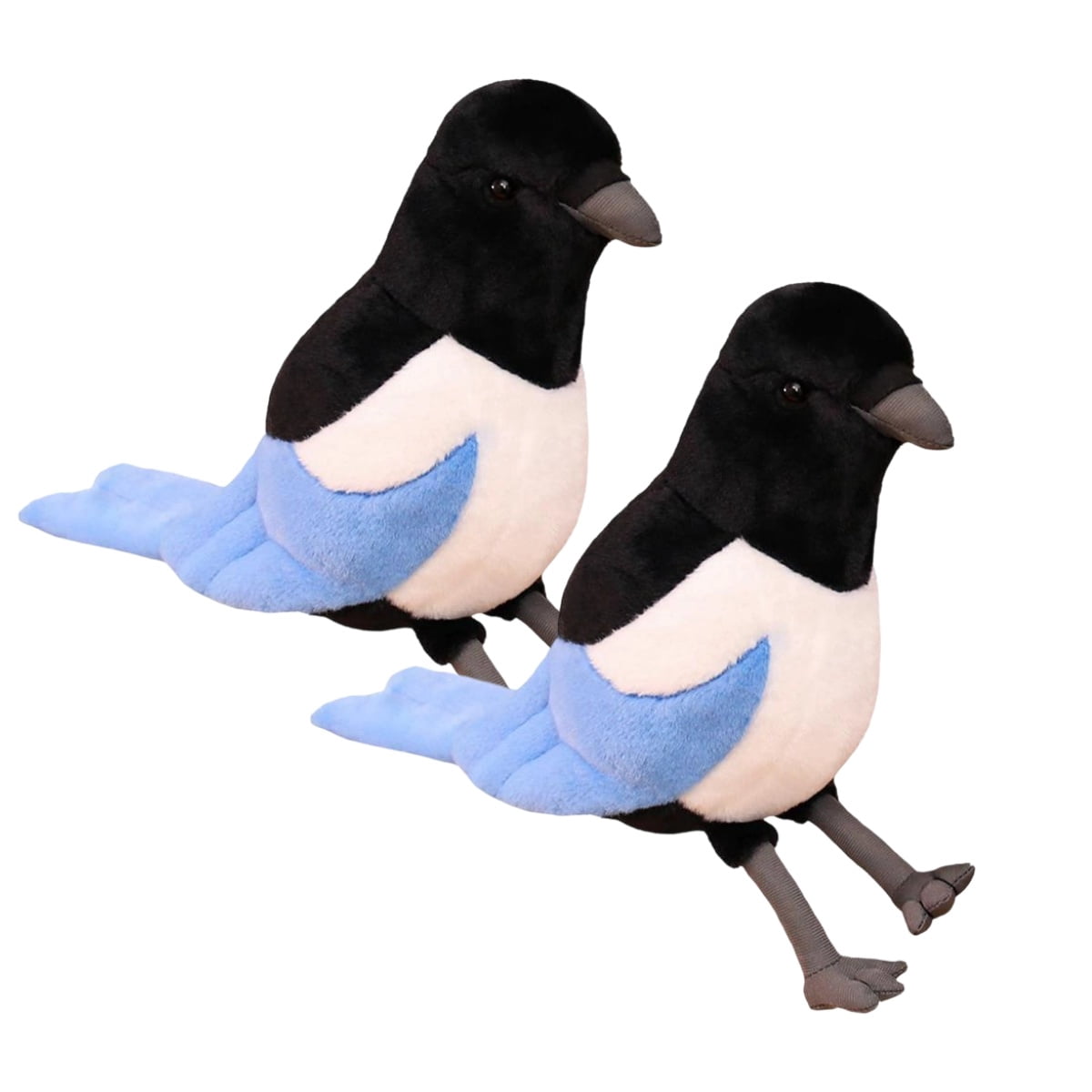 Magpie Plush Toy - Realistic 9inch Black Magpie Bird Stuffed Animal ...