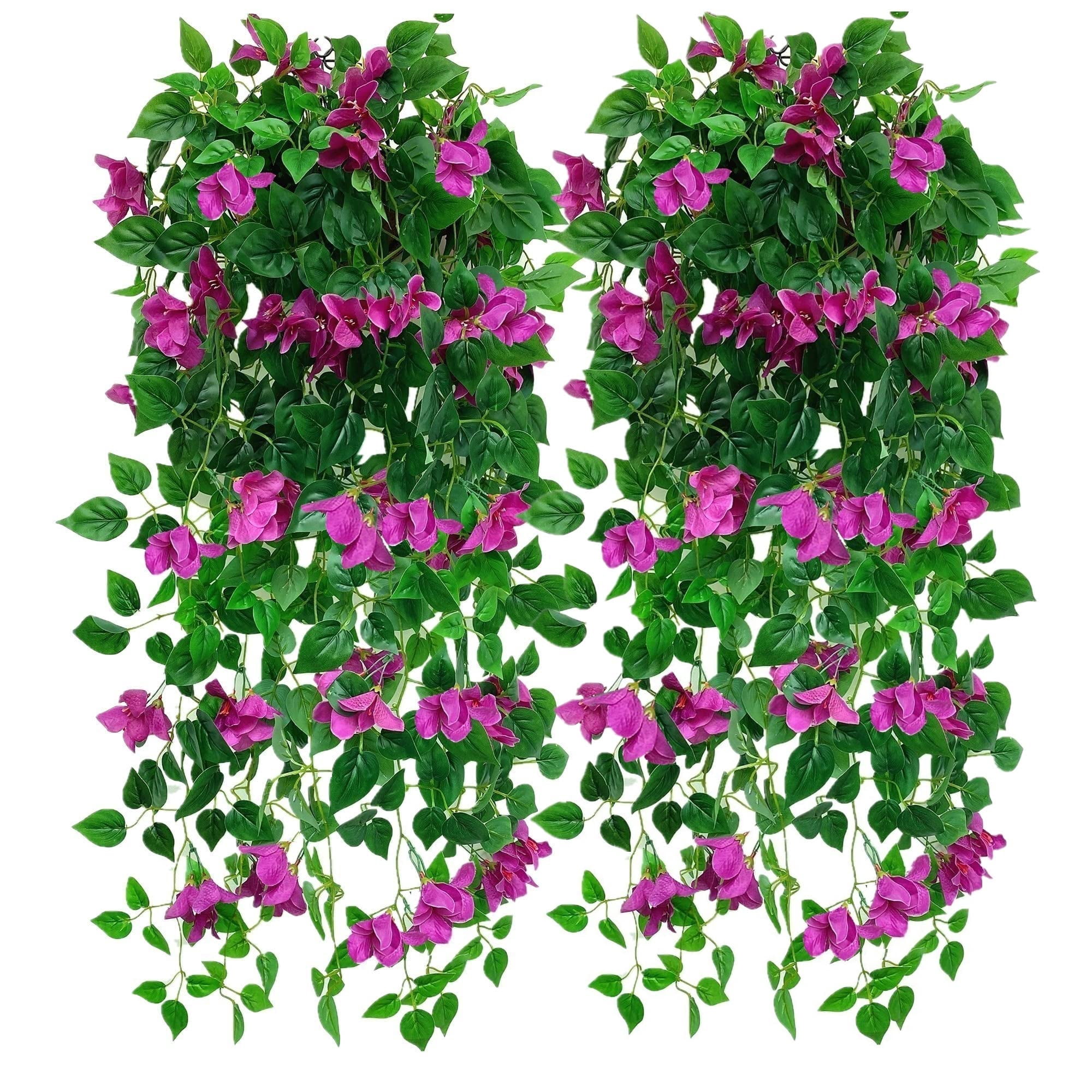 Magrowie Pack of 4pcs Artificial Hanging Bougainvillea Silk Plastic ...