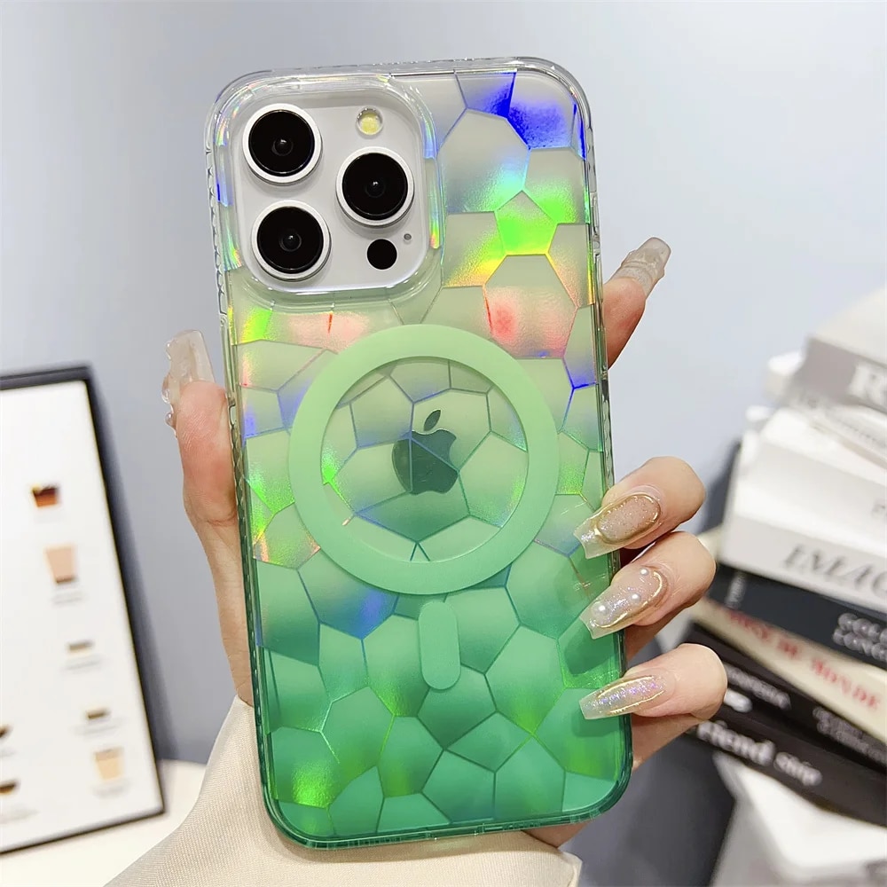 Magsafe 15pro Max Case Cube Gradient for iPhone 14 13 Pro Max Magnetic ...