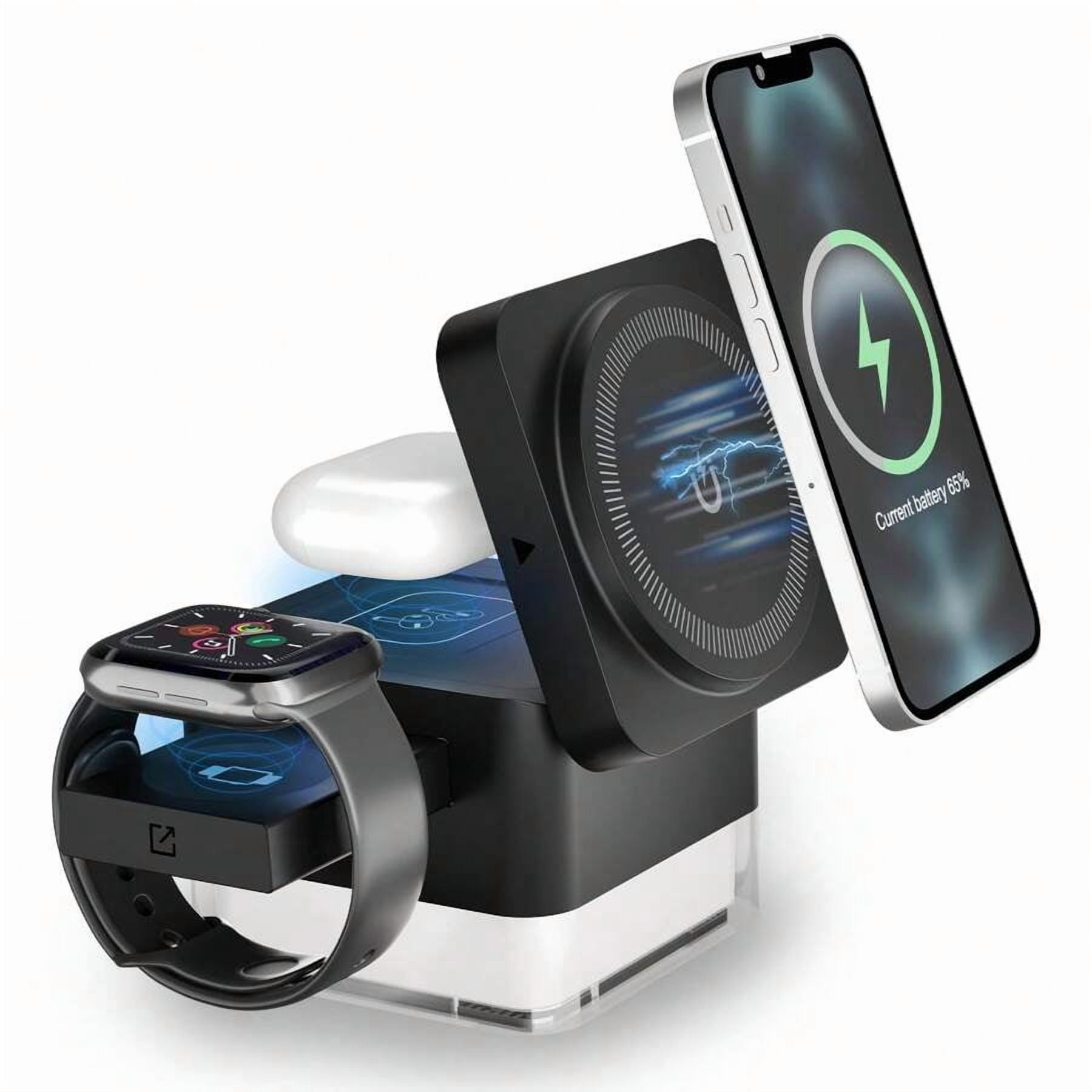 Magsafe 3-In-1 Wireless Charging Station - Fast 15W Mag-Safe Charger ...