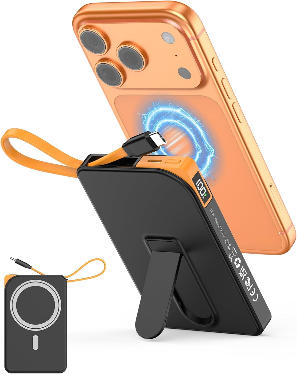 for Magsafe Battery Pack, 10000mAh Magnetic Portable Charger with USB-C ...