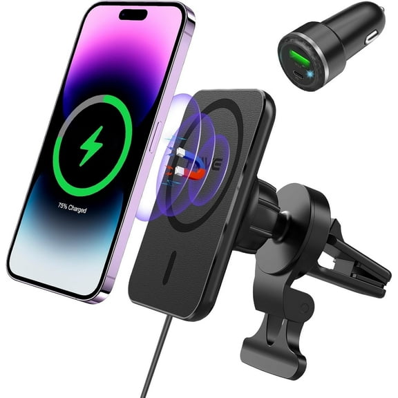 MagSafe-Compatible Wireless Car Charger 15W, Fast Charging Wireless ...