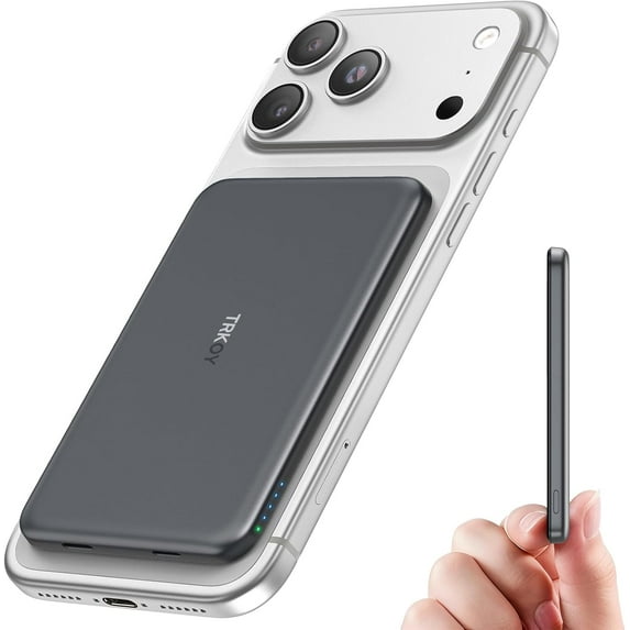 for Magsafe Portable Charger,5000mAh Slim Wireless Magnetic Power Bank ...