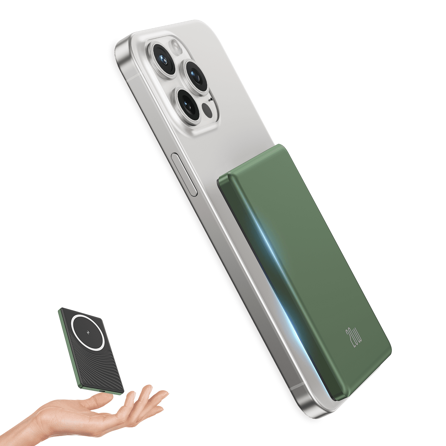 for Magsafe Portable Charger, Ultra Slim 5000mAh Magnetic Wireless ...