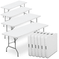 Magshion 10Pk 8Ft Foldable Table, Heavy-Duty Plastic, Indoor/Outdoor ...