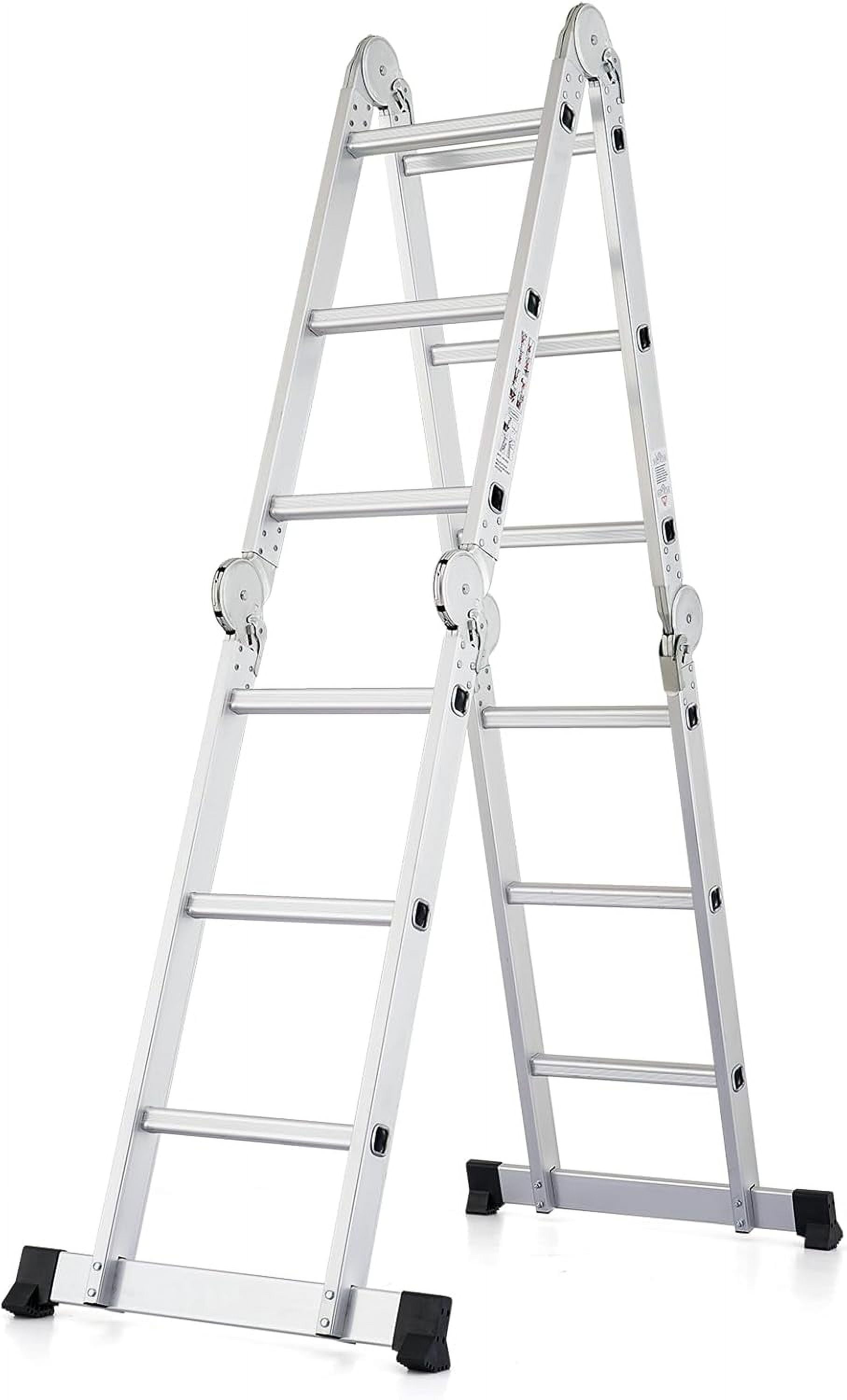 Magshion 12 Ft Telescopic A-Frame Ladder, Multi-Purpose Aluminum ...