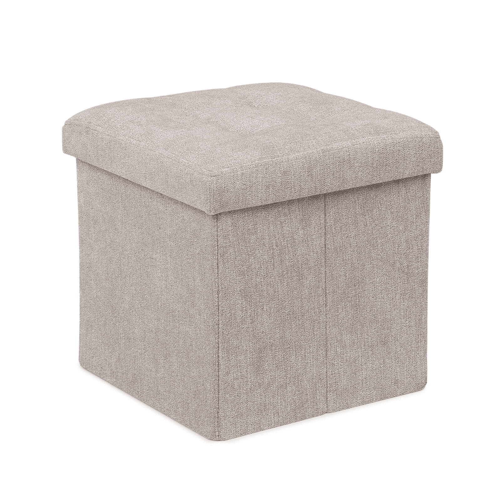 Magshion 15" Cube Folding Ottoman with Storage, Cotton-linen ...