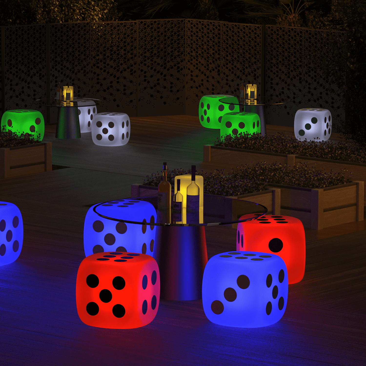 Magshion LED Dice Cube Glow Chair, 16" Rechargeable Mood Lamp Decor ...