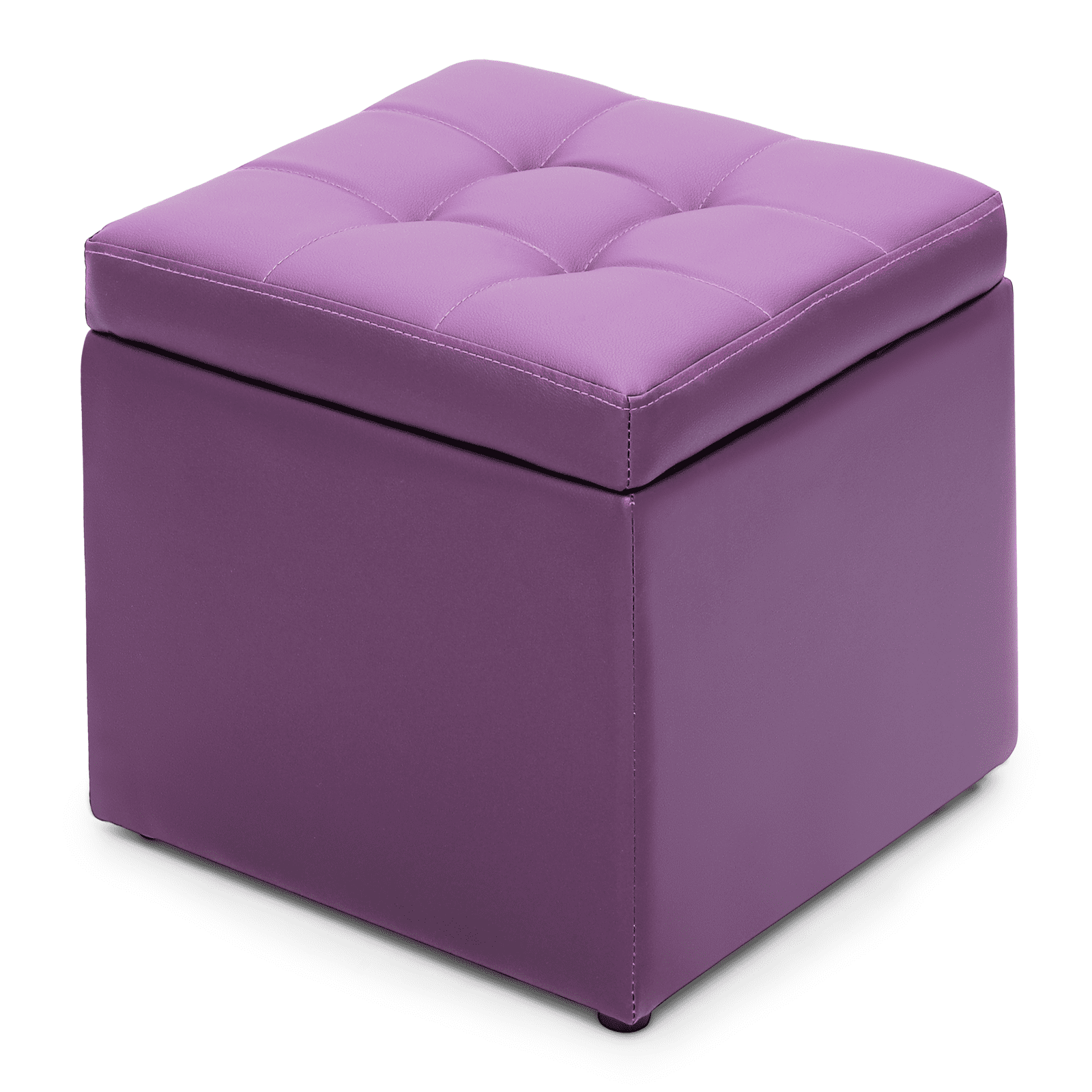 Magshion Padded Cushioned Seat Storage Ottoman, 16" Square, PU Leather ...