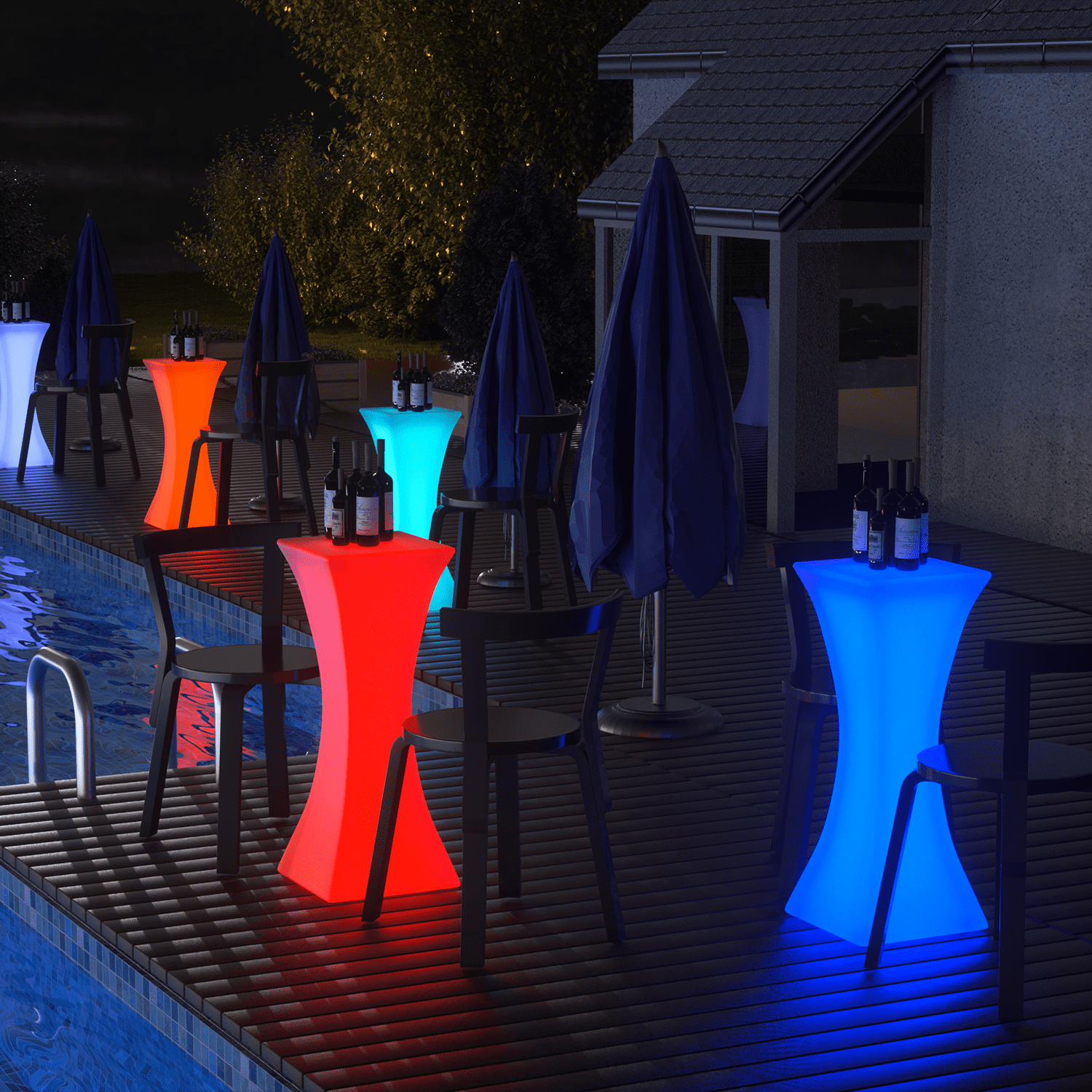 "Magshion LED Bar Table, 18"" Color Changing, Waterproof and ...