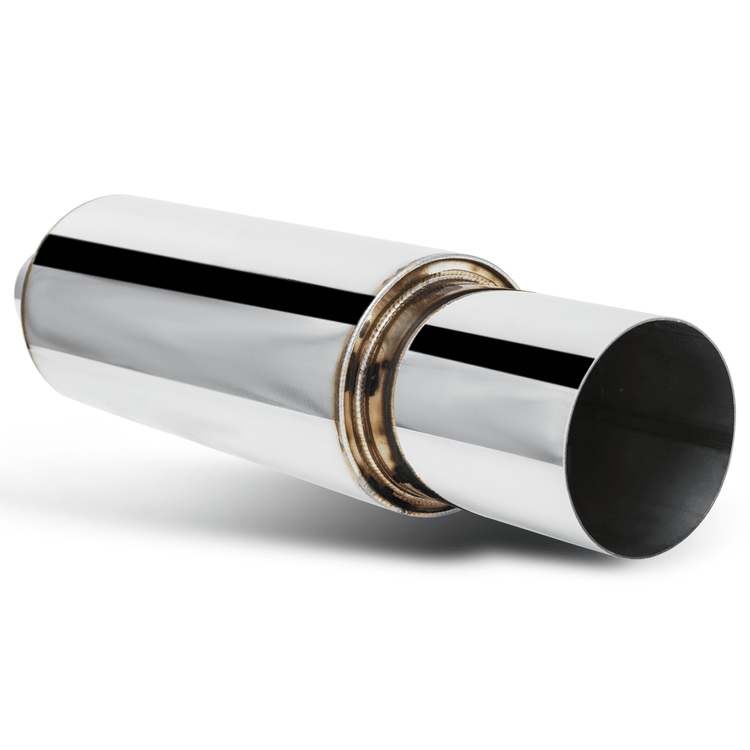 Magshion 2.5" Inlet 4" Outlet Stainless Steel Straight-Through Chrome ...