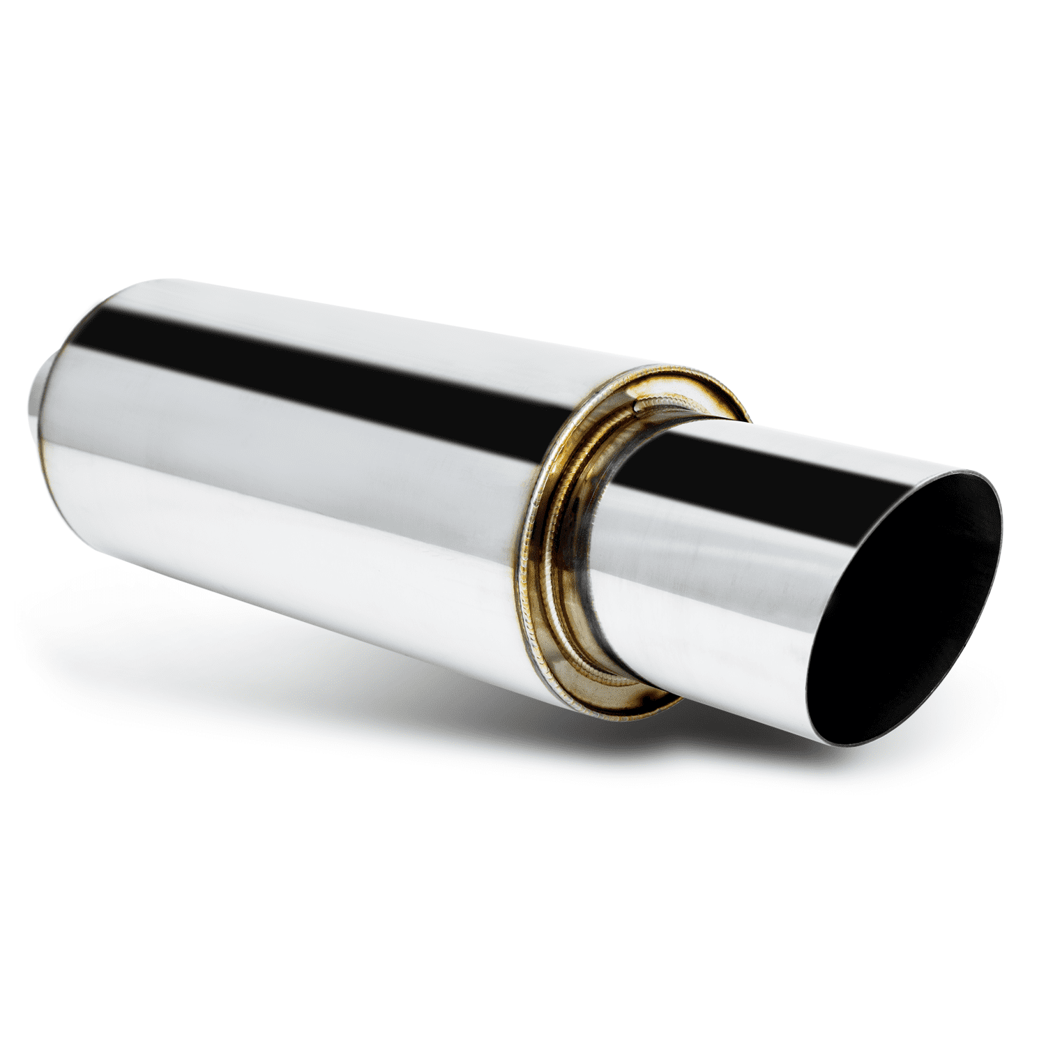 Magshion 2" Inlet 3" Outlet Exhaust Muffler+Butt Joint Clamp Stainless ...