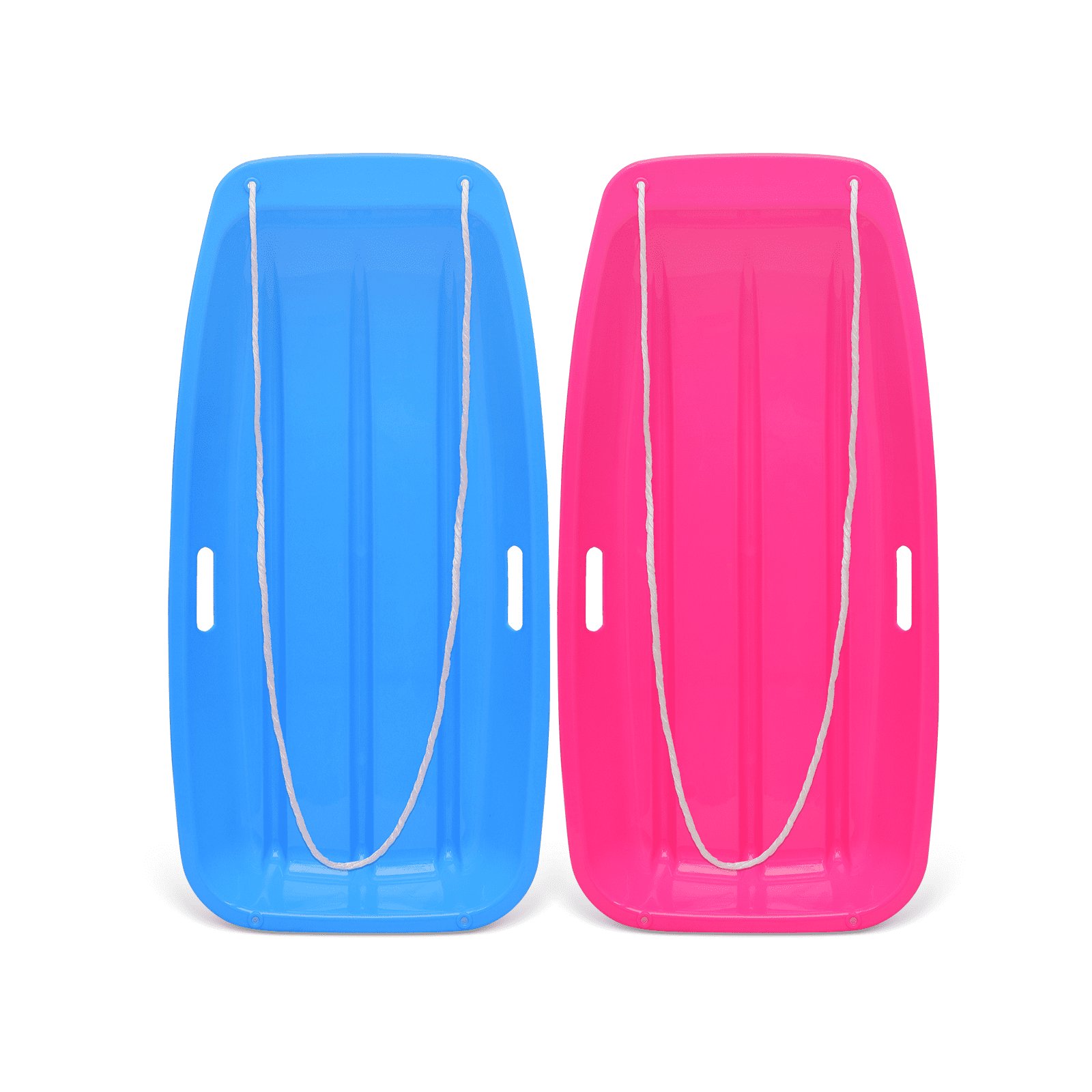 Magshion 2 Pack 35" Plastic Snow Sleds Downhill Toboggan Sled, Outdoor ...