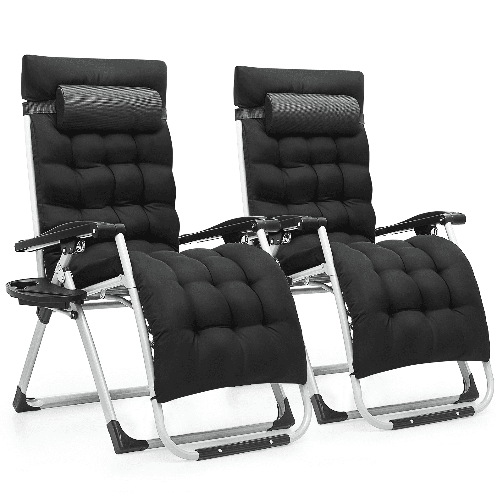 Magshion 2 Pack Patio Zero Gravity Chairs, Folding Recliner with ...