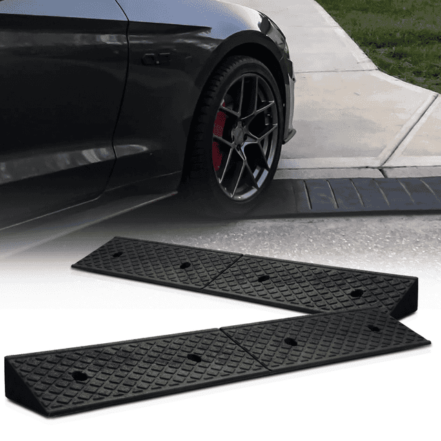 Magshion 2 Pieces Rubber Curb,3" Rise 39" Length Heavy Duty Loading ...