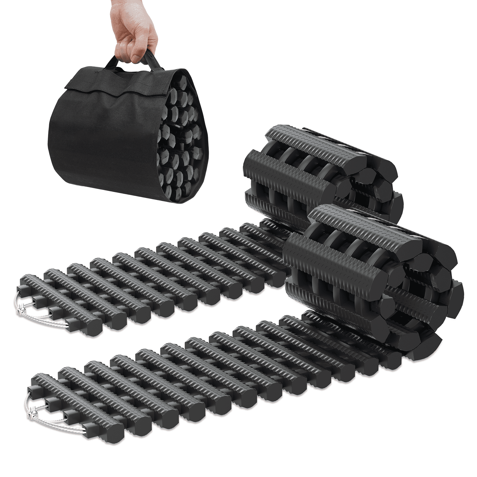 Magshion Tire Traction Mats, 2-Piece Recovery Tracks for Snow, Mud, Ice ...
