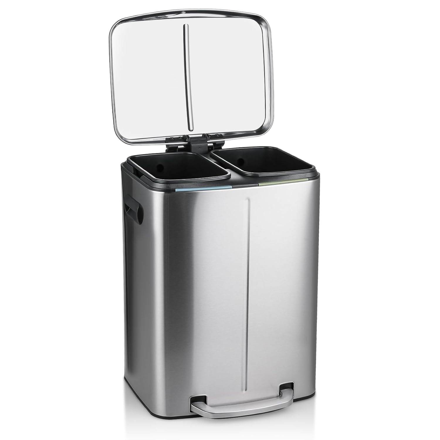 Magshion 2 x 5 Gallon Kitchen Dual Trash Can, 2 Compartment Garbage Can ...