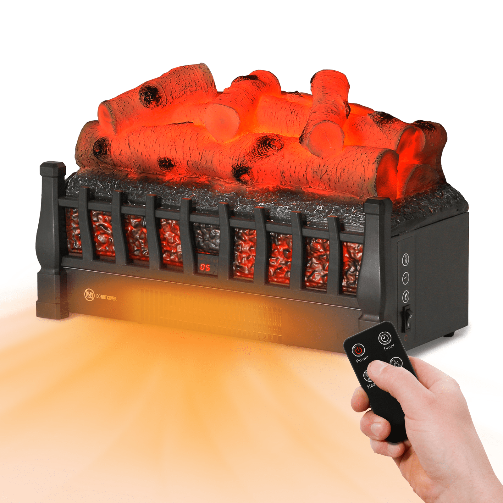 Magshion 20 inch 1500W Electric Fireplace Log Set Heater Freestanding ...