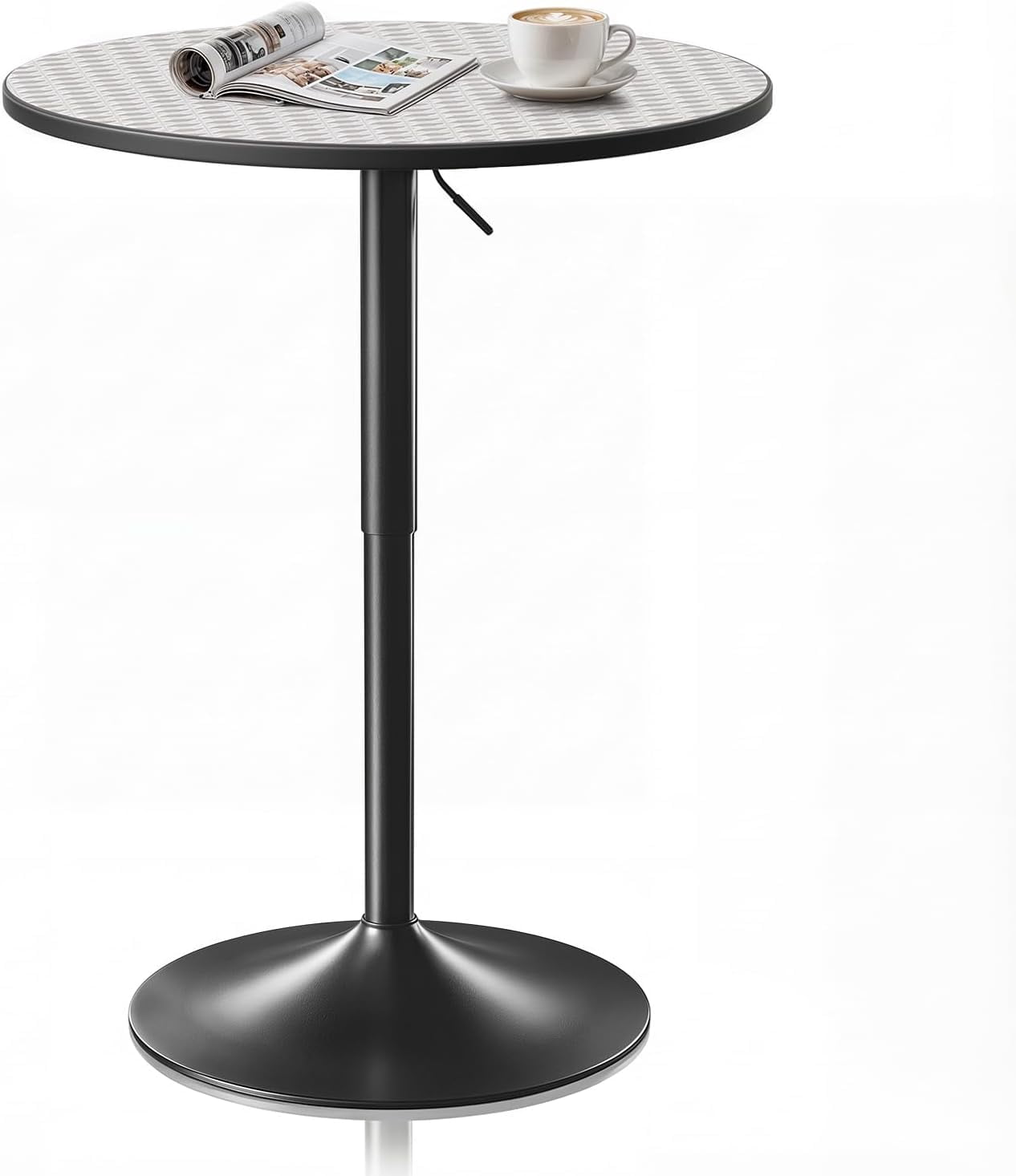Magshion 23.5'' Round Bar Table, Adjustable Range 27.5"-36" Wood Pub ...