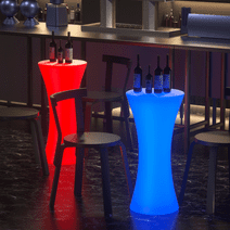 Tribesigns Home Bar Unit, 3-Tier Smart Bar Table with Led Lights, Wine ...