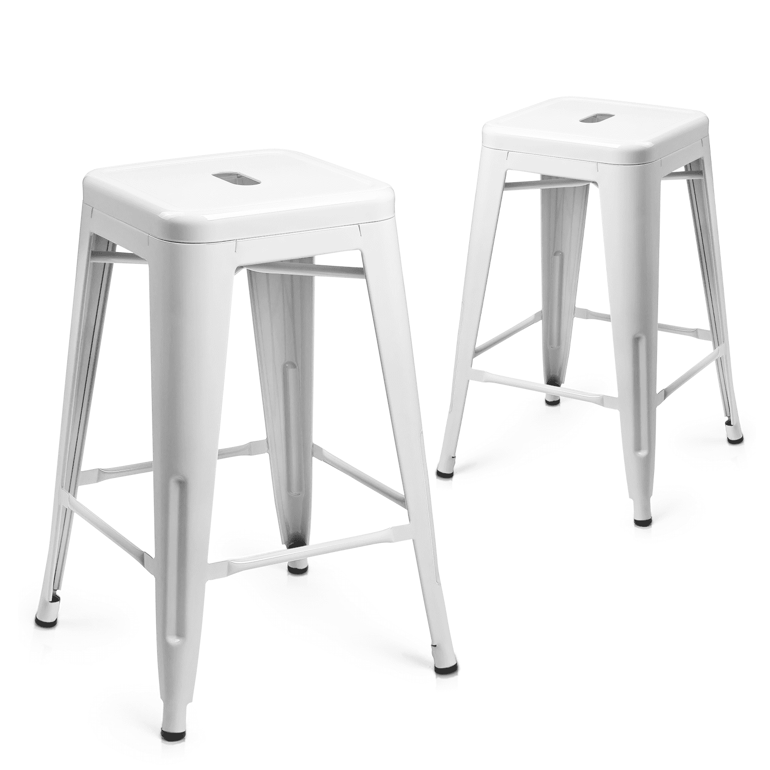 Magshion 24" Metal Bar Stools, 2 Pcs Backless Counter Height Barstools ...