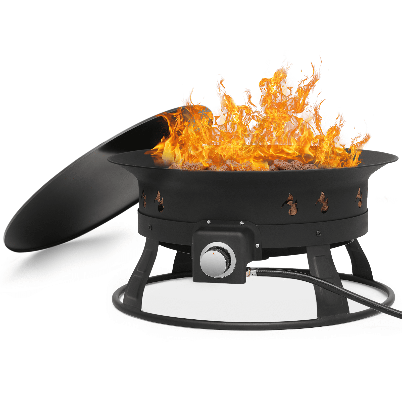 Magshion 24 inch Round Propane Fire Pit for Backyard, 52,000 BTU with ...