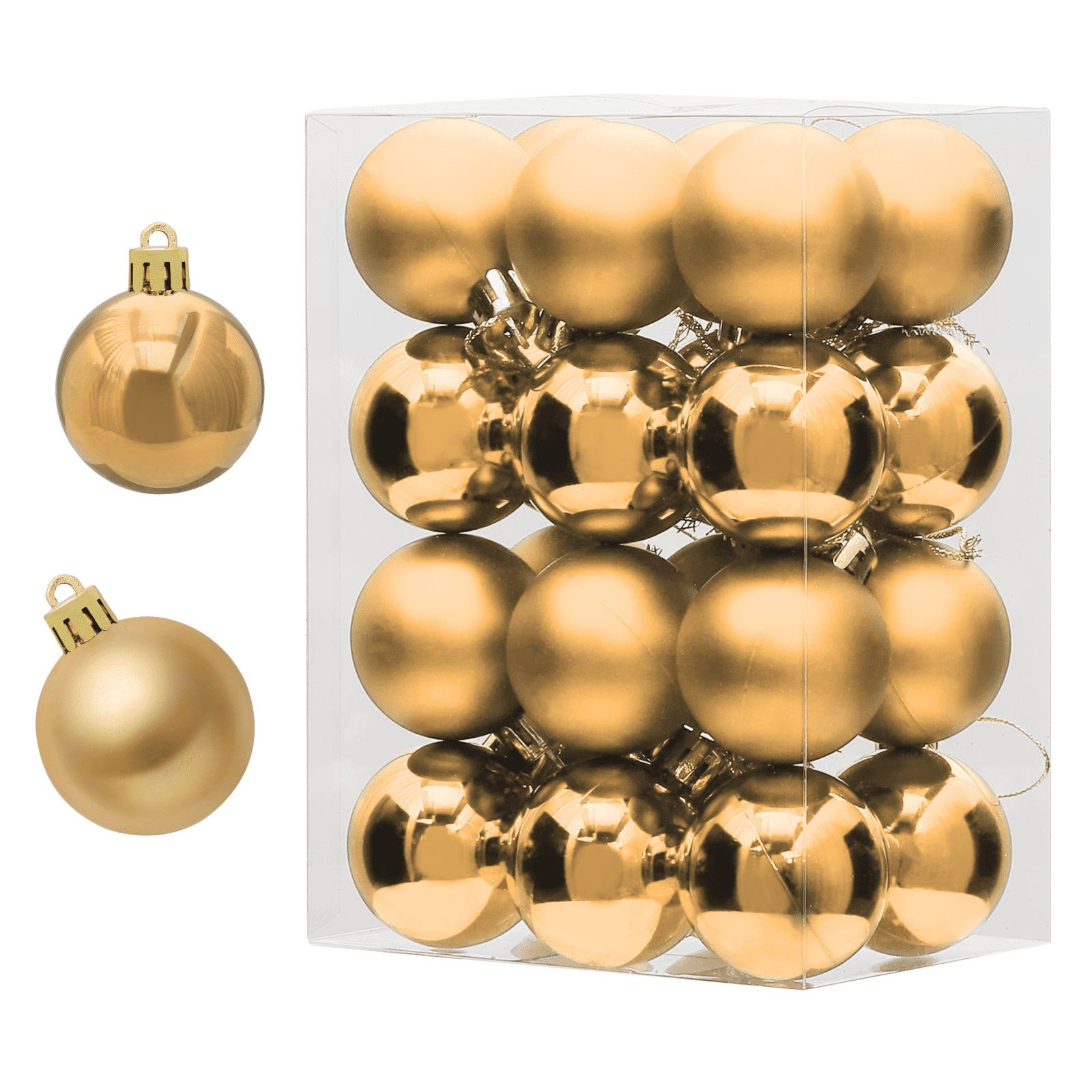 Magshion 24pcs Gold Christmas Balls Ornaments, Mini 1.5" Christmas ...