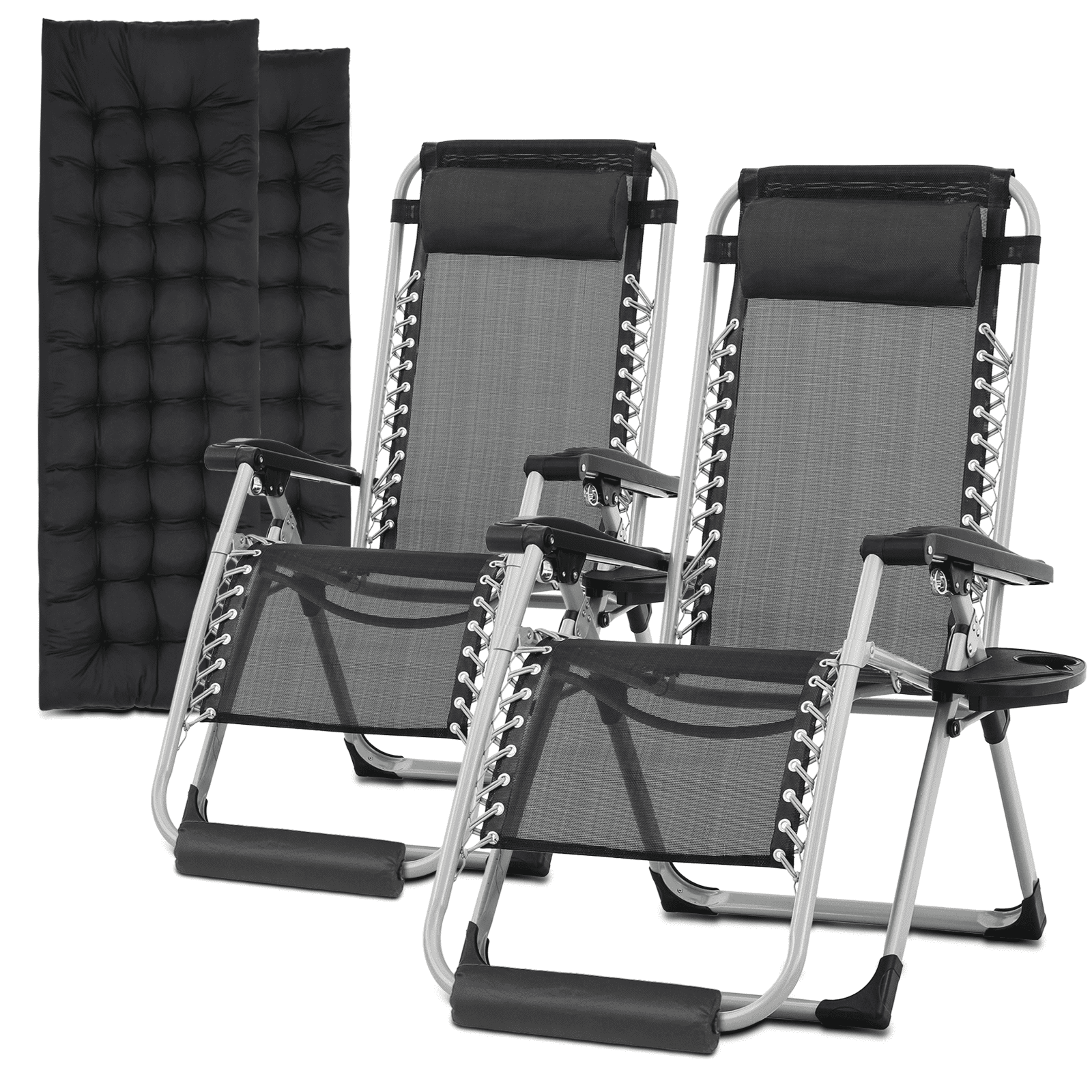 Magshion 27" Reinforced Zero Gravity Chair Set of 2, Folding Pool Beach ...