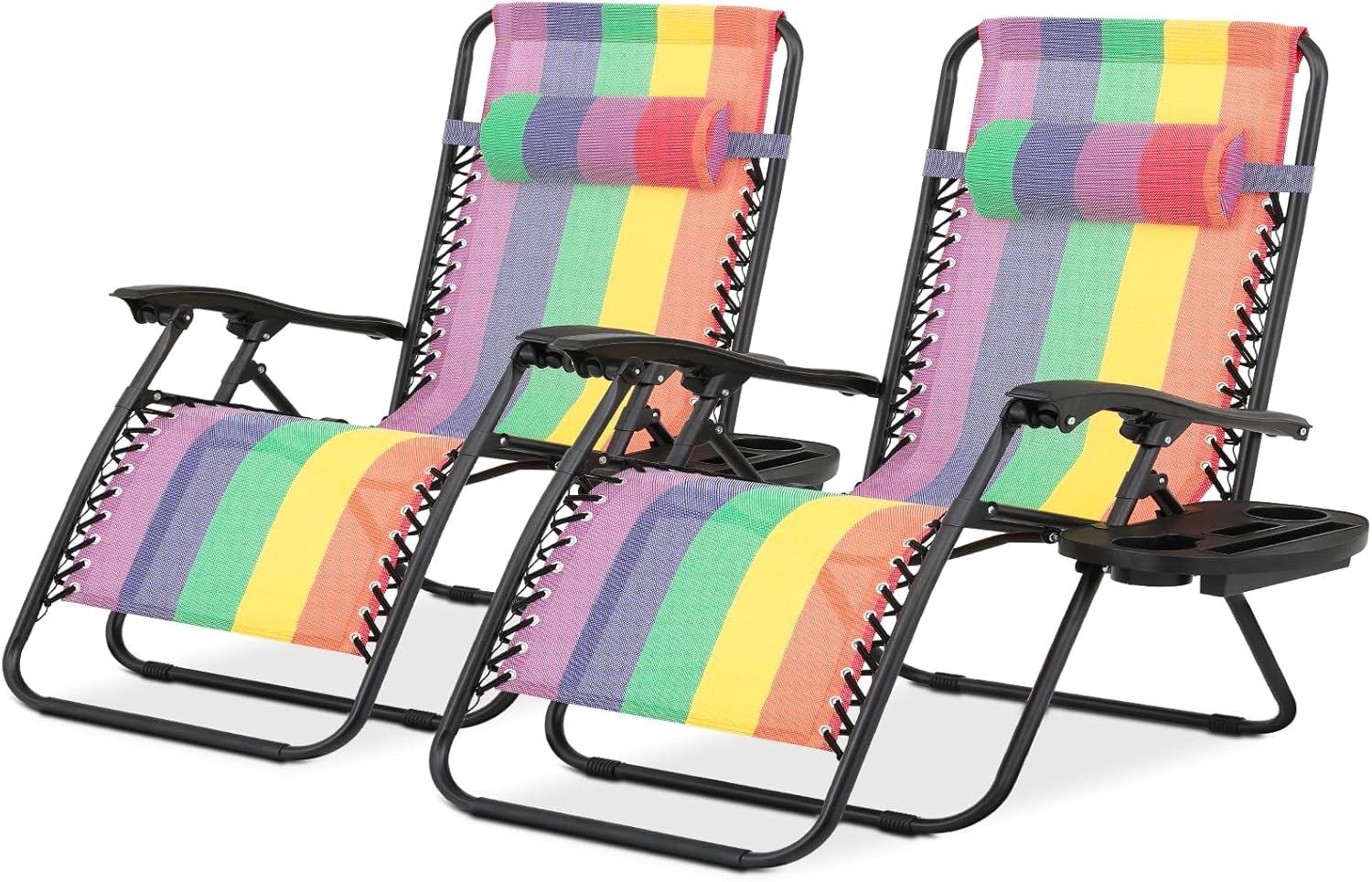 Magshion 29-Inch Lounge Chairs Set of 2 with Cup Holder Tray, XL Patio ...