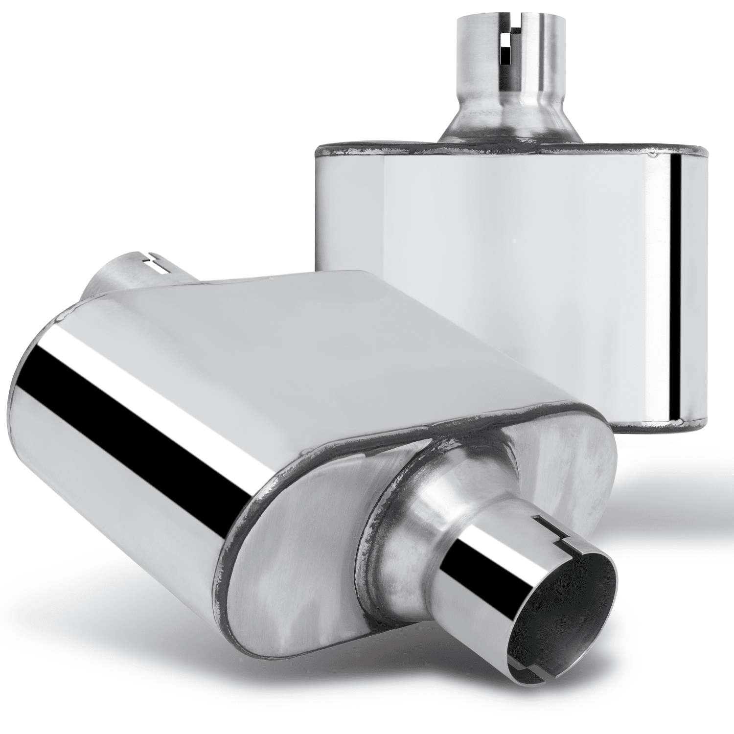 Magshion 2Pcs 3 Inch Inlet/Outlet Chambered Exhaust Muffler Straight ...