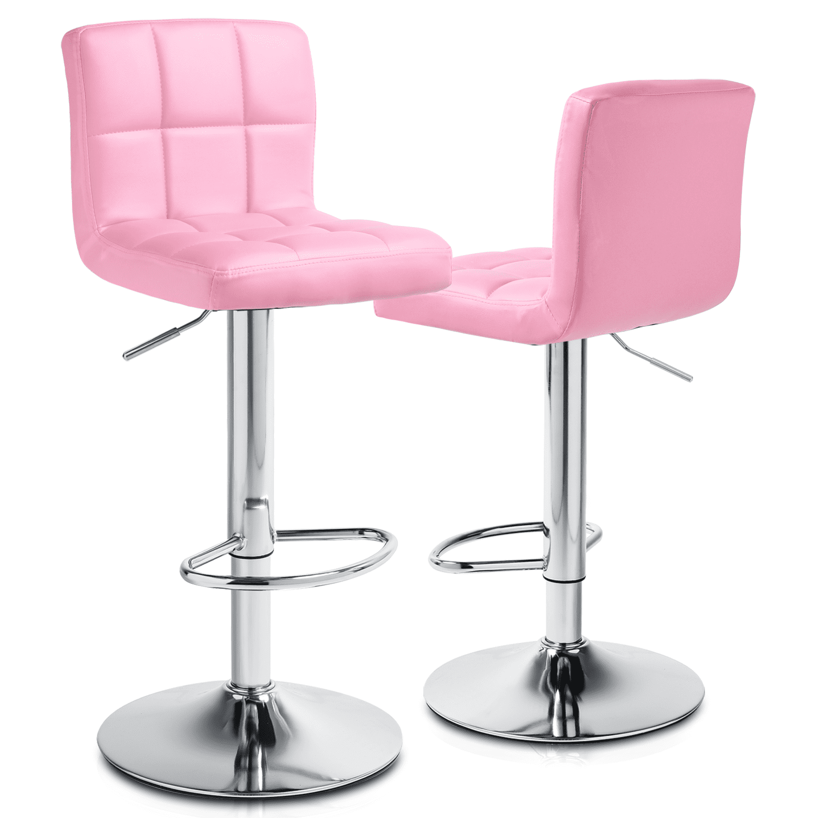 Magshion Contemporary Faux Leather Bar Stools, 360-Degree Swivel ...