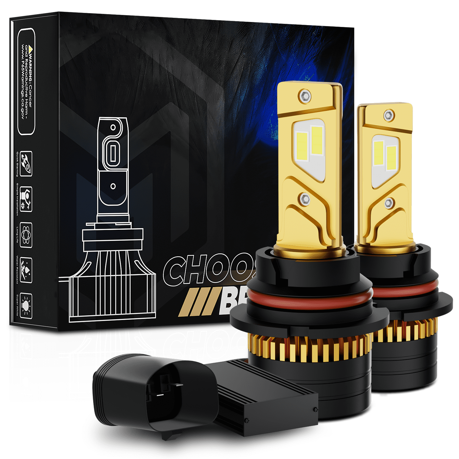 Magshion 2Pcs HB5 9007 6500K Headlight LED Bulb High/Low Beam Fog Light ...