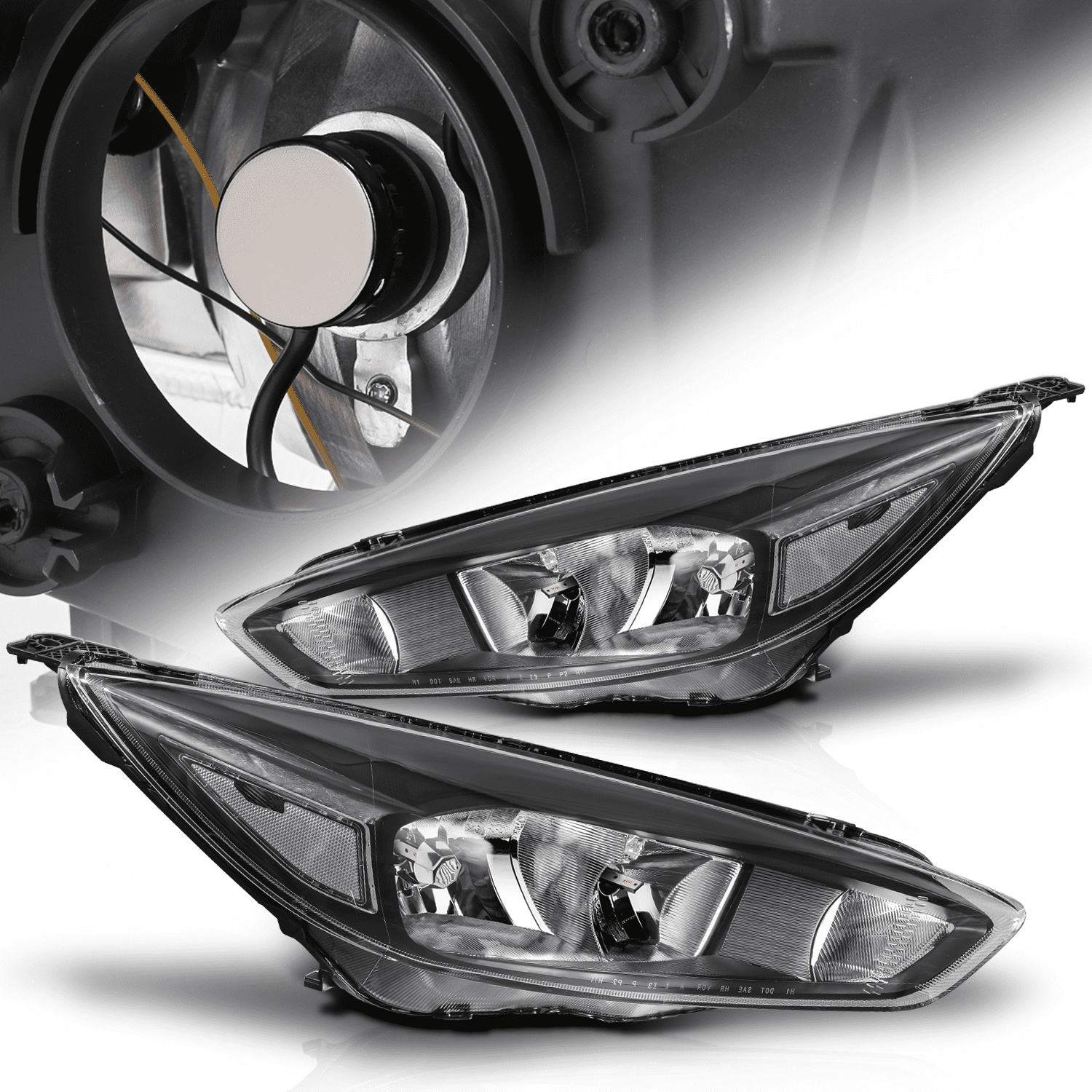 Magshion 2Pcs Headlights Assembly with Pre-Assembled LED Bulbs Headlamp ...