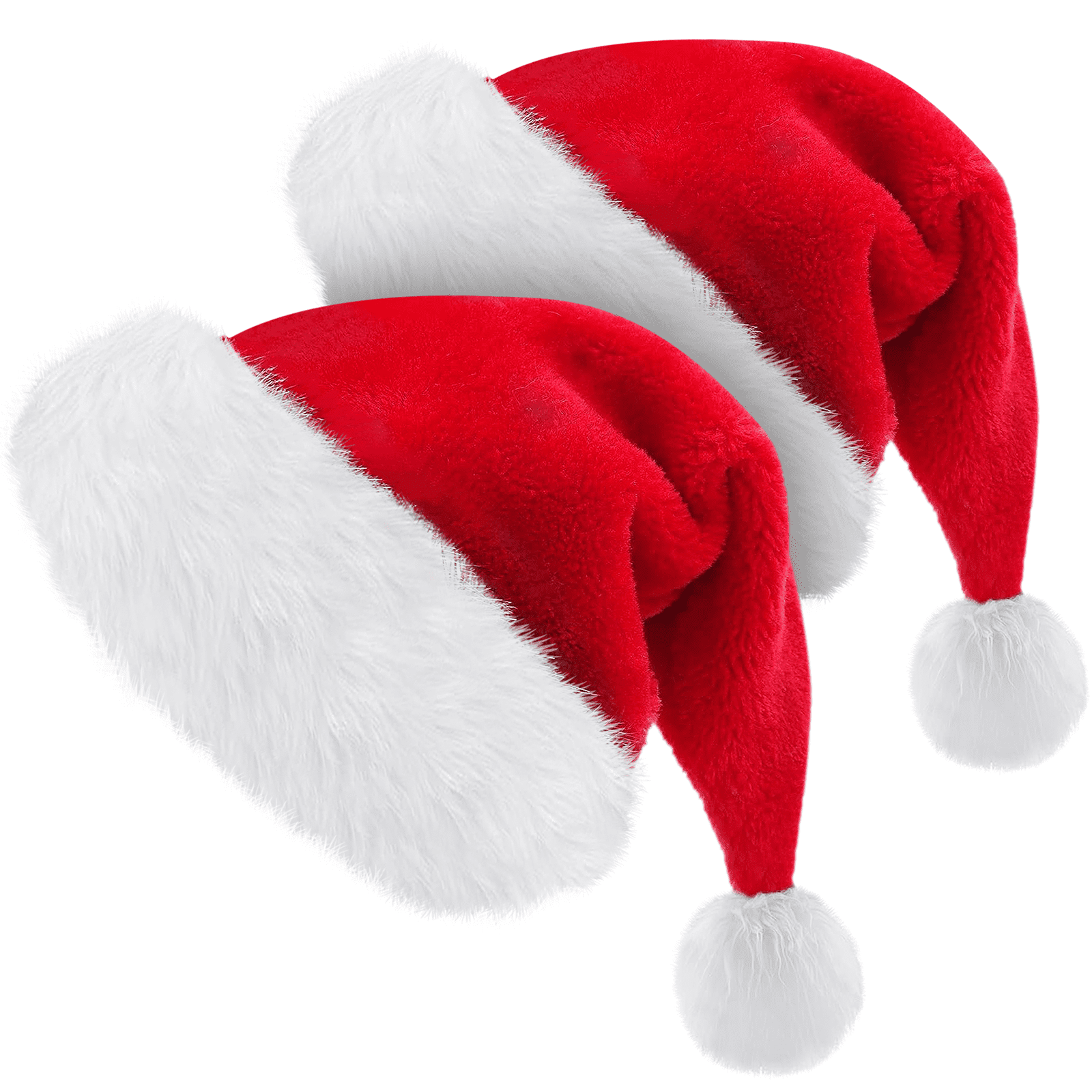 Magshion 2Pcs Santa Hats, Red Velvet Christmas Hats for Adults, Unisex - Walmart.com